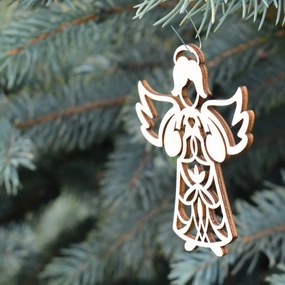 DUBLEZ | Dřevěný vánoční anděl na stromeček