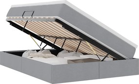 Postel s úložným prostorem a matrací Světle šedá 140 x 190 cm 3370224