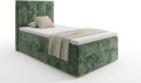 Čalouněná postel boxspring DIRELIS VIBE 90x200 cm tmavě zelená Matrace: Matrace Bonell pružinová