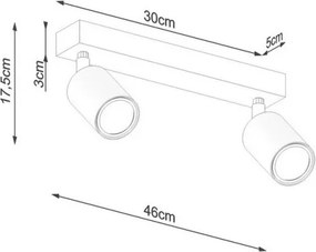 Stropní svítidlo SOLLUX VERDO 2 černé GU10 2x10W bez žárovky SL.1291