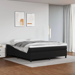 Box spring postel s matrací černá 160x200 cm umělá kůže