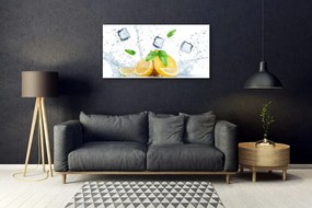 Obraz na skle Citron Kostka Ledu Kuchyně 100x50 cm