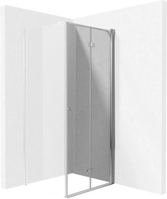 Deante Kerria Plus, skládací sprchové dveře do otvoru 80x200cm, 6mm čiré sklo s ActiveCover, chromový profil, KTSX042P