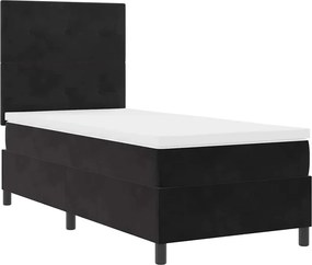 Postel s boxspringem s čelo Černý 100 x 200 cm samet 3339814