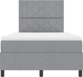 Postel s boxspringem s čelo Světle šedá 120 x 200 cm textil 3339455