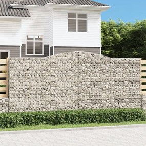 vidaXL Klenutý gabionový koš 400 x 30 x 180/200 cm pozinkované železo