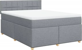 Box spring postel s matrací světle šedá 140 x 200 cm textil 3286703