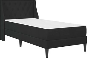 Rám postele s matrací s matrací s čelo Černý 100 x 200 cm samet 3414781