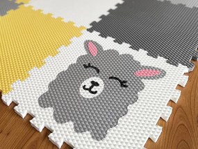 Pěnová podlaha puzzle 12 dílů BERÁNEK A LAMA