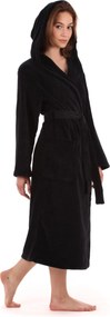 Černý župan s kapucí Tampa Beauty Black - L