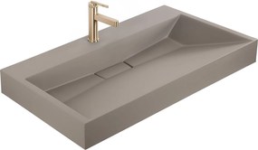 Rea Goya, umyvadlo z konglomerátu na desku/závěsné, 100 cm, béžová, REA-U4415