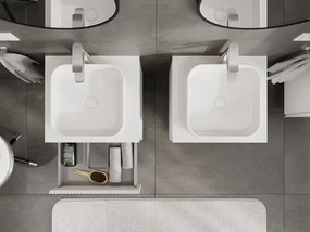 Mexen Rivel, koupelnová skříňka 50 cm, 2 zásuvky, drážkovaná, bílá matná, 91A20-05047-2-BFF01