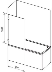 Ravak Briliant Vanová zástěna 80 cm transparent/chrom 7U840A00Z1 BVS1-80