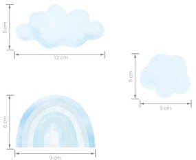 Nálepky na stěnu DUHY modré