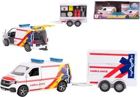 KIDS GLOBE Traffic VW Transporter ambulance s přívěsem / Auto s přívěs