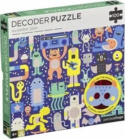 Petit Collage Puzzle příšerky 100 ks s 3D brýlemi / 100 dílků / od 4 l