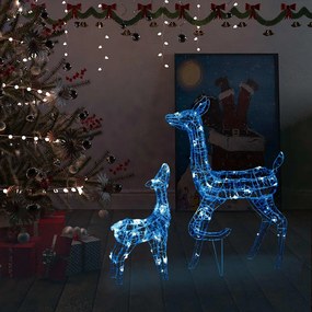 Vánoční dekorace akrylová sobí rodinka 160 LED diod modrá 329791