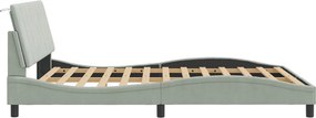 Rám postele s LED osvětlením bez matrace Hanko světle šedý 160 x 200 cm samet 3213787