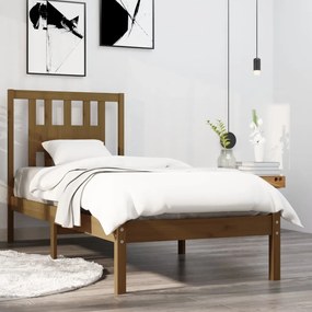 vidaXL Rám postele masivní dřevo 75 x 190 cm Small Single [3104027] Barva: Černá