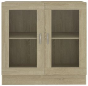 vidaXL Marketos Prosklená skříň dub sonoma 82,5 x 30,5 x 80 cm kompozitní dřevo
