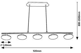 Rabalux 72240 - LED Lustr na lanku MADI 5xLED/4W/230V 3000K