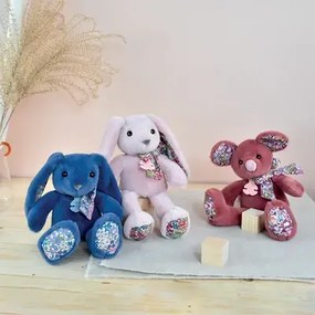 Doudou Histoire d´Ours Plyšový kamarád modrý králíček 25 cm / od 0 let