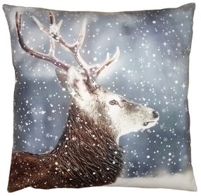 Zimní sametový povlak na polštář Jelen Deer II - 45*45 cm