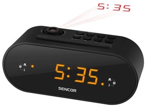 Sencor | Sencor - Radiobudík s LED displejem a projektorem 5W/230V černá | FT0307