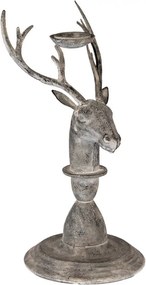 Zinkový antik kovový svícen jelen Deer - 17*14*30 cm