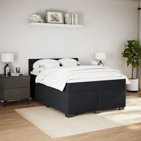 Box spring postel s matrací černá 160x200 cm samet 3288662