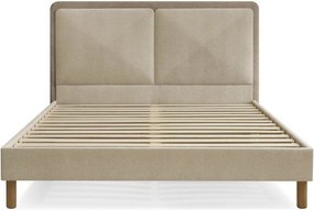 Béžová/taupe čalouněná čalouněná dvoulůžková postel s roštem 140x190 cm Mara – Bobochic Paris