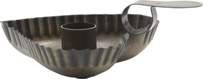 Mosazný antik svícen ve tvaru srdce Dinner Antique – 10,5*14*4 cm / Ø 2cm