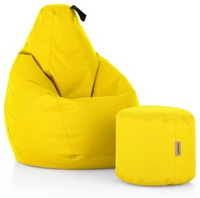 SakyPaky sedací set Hruška s taburetem žlutá