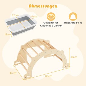 Costway 8 v 1 Lezecký oblouk s úložným boxem Lezecký rám pro – 80 × 47 × 41 cm