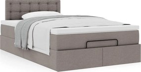Osmanský rám postele s matrací taupe 120x190cm textil 3311612