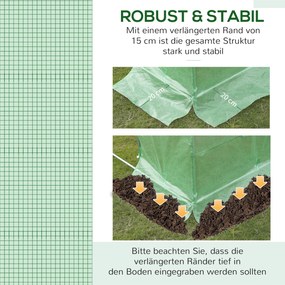 Náhradní plachta Outsunny pro zahradní skleníkový tunel 9 m², rozměry plachty 3L x 3B x 2H m PE anti-UV vodotěsná 6 oken + rolovací dveře na zip Zele…