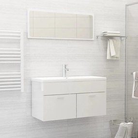 vidaXL 2dílný set koupelnového nábytku kompozitní dřevo [804805] Barva: bílá s vysokým leskem