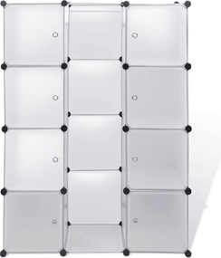 Modulární skříň s 9 přihrádkami 109x36,5x143 cm bílá 240498
