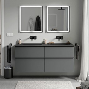 Koupelnová skříňka LAVOA 140 cm s umyvadlem z minerálního odlitku CREAM - možnost volby barvy