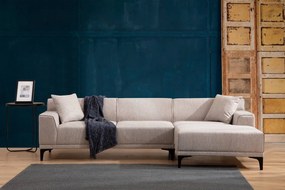 Designová rohová sedačka Dellyn 250 cm bílá - pravá