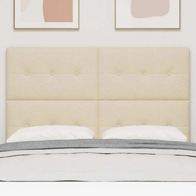 Výškově nastavitelné čelo postele s čelo Krémová 144 cm textil 3337826