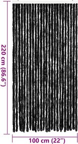 Závěs proti hmyzu antracitový 100 x 220 cm Chenille 284290