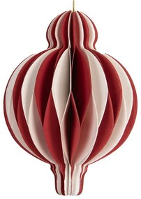 Červeno-bílá vánoční ozdoba z papíru Harmonic VI – 10 cm