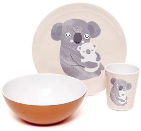 PETIT MONKEY Dětský melaminový talíř Koala, béžová barva, melamin