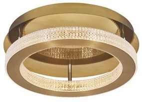 Nova Luce Stropní LED svítidlo FIORE antický zlatý mosazný hliník a akryl 40W 3000K stmívatelné