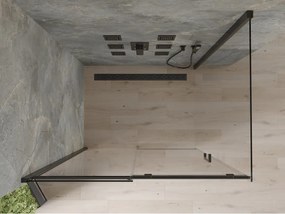Mexen Omega sprchový kout 120x80cm, 8mm sklo, černý profil-čiré sklo, 825-120-080-70-00