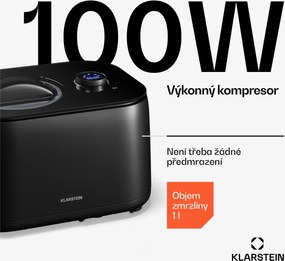 Klarstein Zmrzlinovač, výrobník ledové tříště a jogurtu FrostFusion s kompresorem | 1 l | 100 W