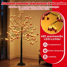 Costway 150 cm osvětlený vánoční stromek umělý světelný strom s pružnými větvemi