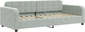 Válenda s přistýlkou světle šedá 90 x 200 cm samet 3196929