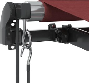 Automatická zatahovací markýza s LED burgundská 450 x 350 cm 3215005